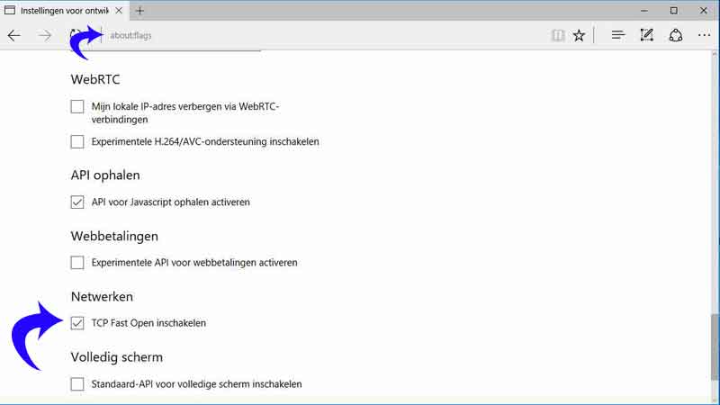Microsoft Edge sneller maken met TCP Fast Open - PC-Tips.INFO Microsoft Edge sneller maken met TCP Fast Open - PC-Tips.INFO