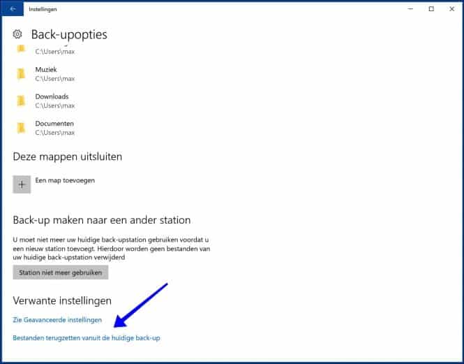 Bestandsgeschiedenis back-up maken & herstellen in Windows