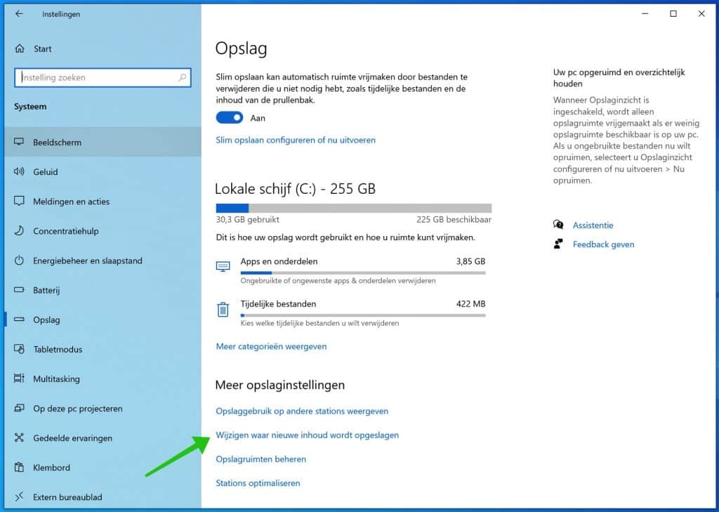 Slimme opslag activeren in Windows 10 (Automatisch opruimen) - PC Tips