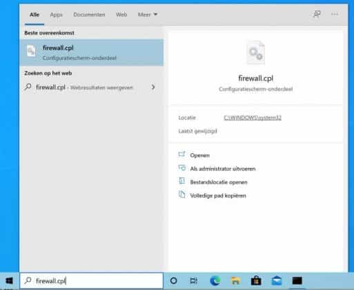 Windows Firewall herstellen (Windows Firewall reset) uitvoeren