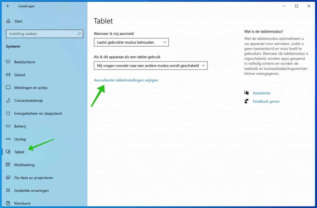Windows 10 tablet modus, alle informatie over Tablet modus