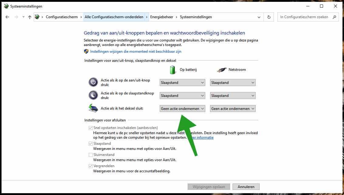 Laptop niet in slaapstand plaatsen bij dichtklappen? PC Tips