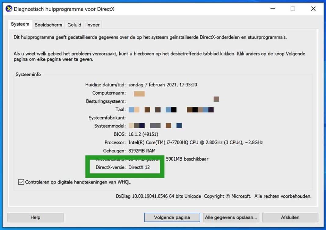 Welke versie van DirectX heb ik? Opzoek naar DirectX versie?