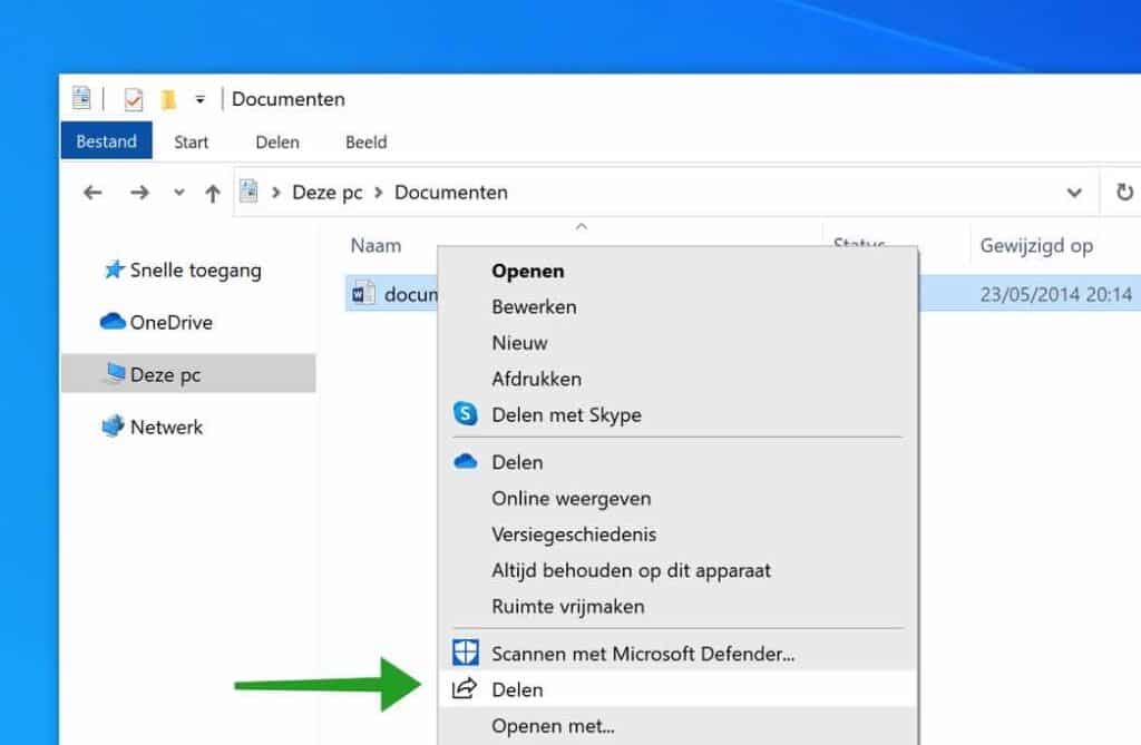 Delen in directe omgeving inschakelen in Windows 10 - PC Tips