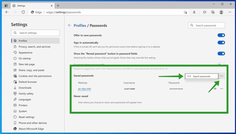 How To Export Passwords In Microsoft Edge – Eroppa How To Export Passwords In Microsoft Edge – Eroppa