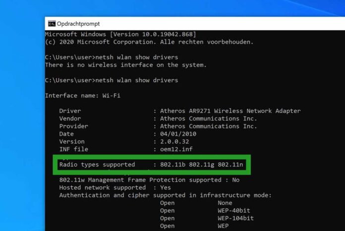 Hoe u kunt controleren of laptop 2.4 of 5 GHz WiFi ondersteunt