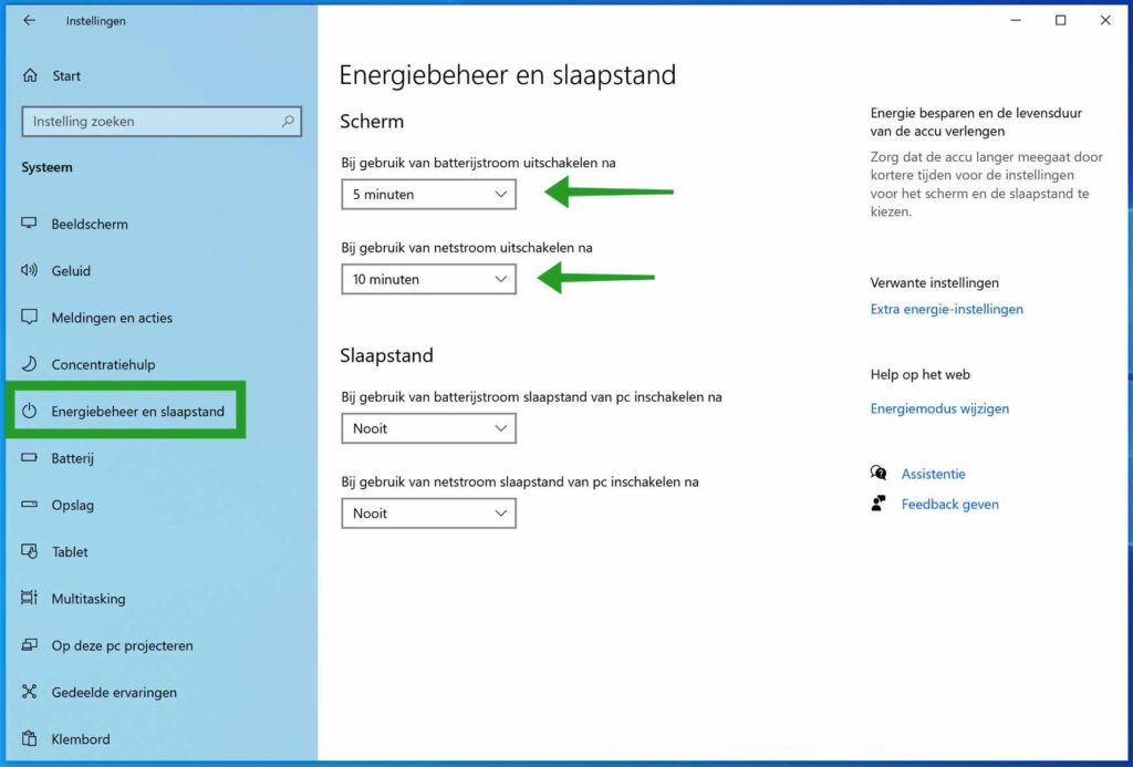Kies zelf wanneer Windows uw beeldscherm uitschakelt - PC Tips