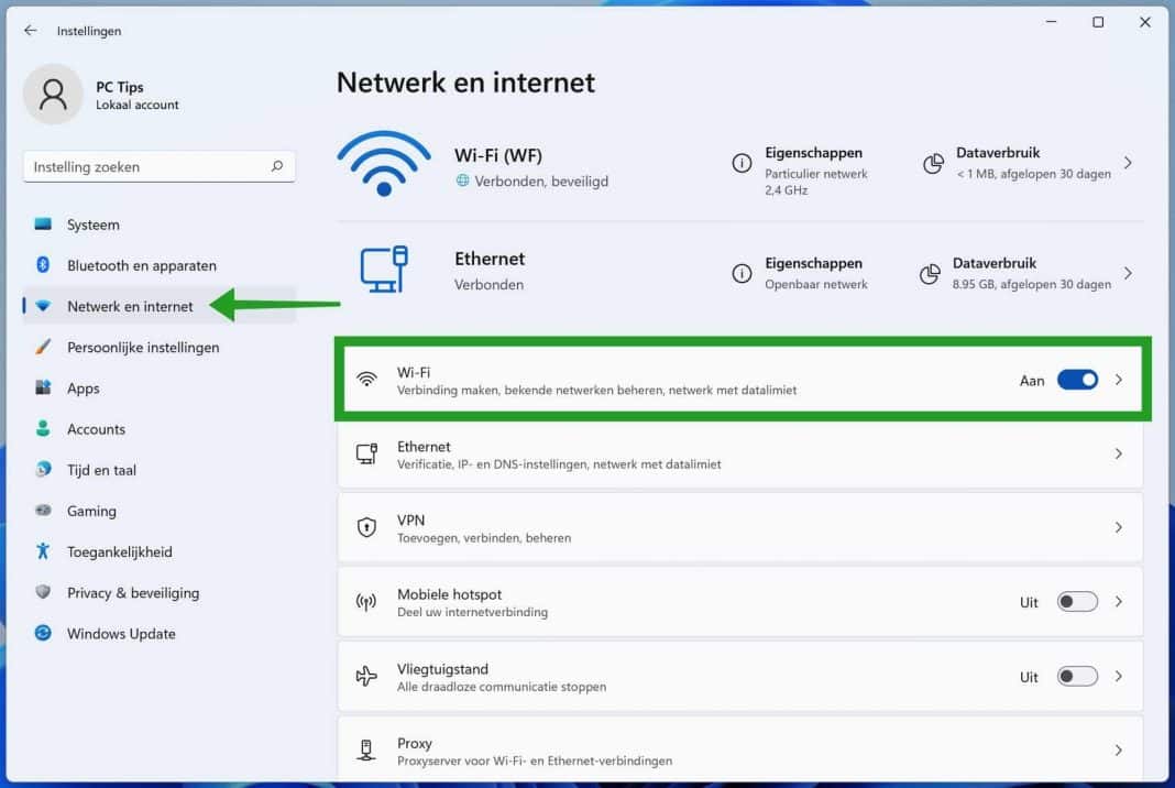 Wifi werkt niet in Windows 11