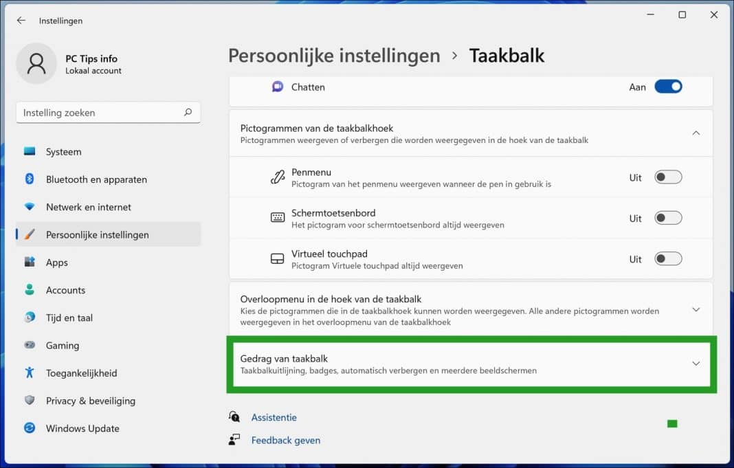 Taakbalk weergeven op alle beeldschermen in Windows 11