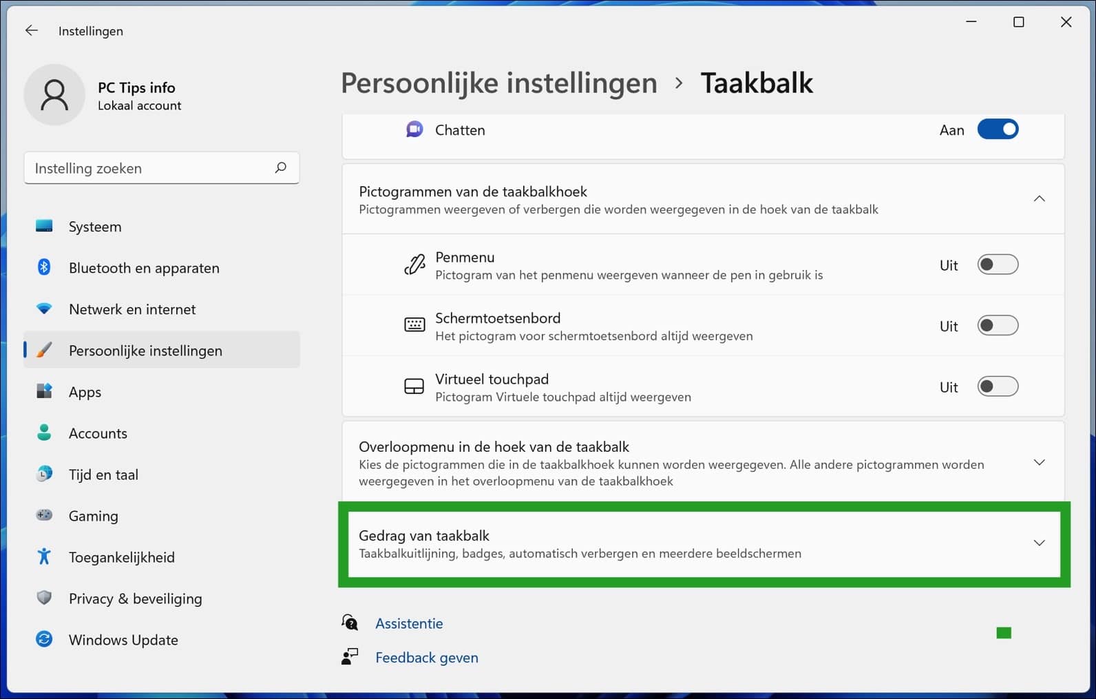 Taakbalk weergeven op alle beeldschermen in Windows 11