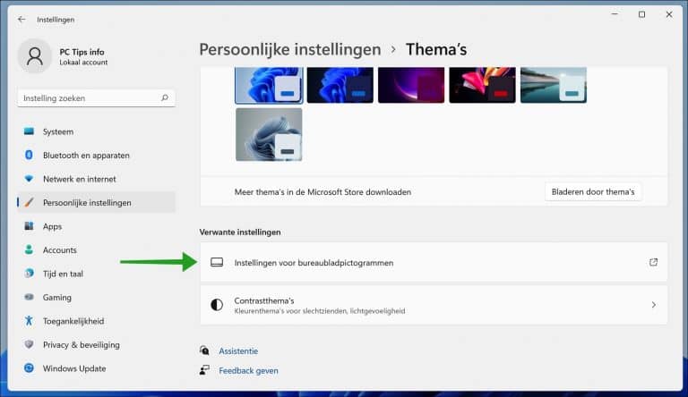 Bureaubladpictogrammen weergeven in Windows 11
