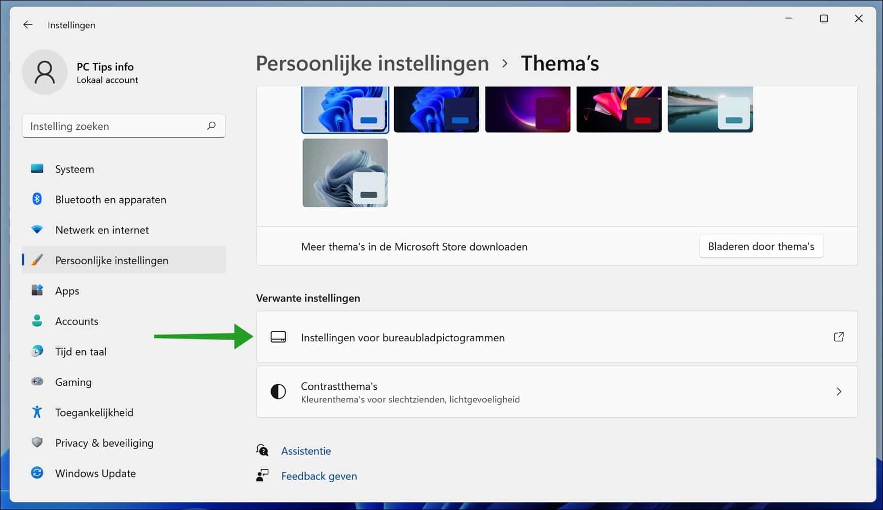 Bureaubladpictogrammen weergeven in Windows 11