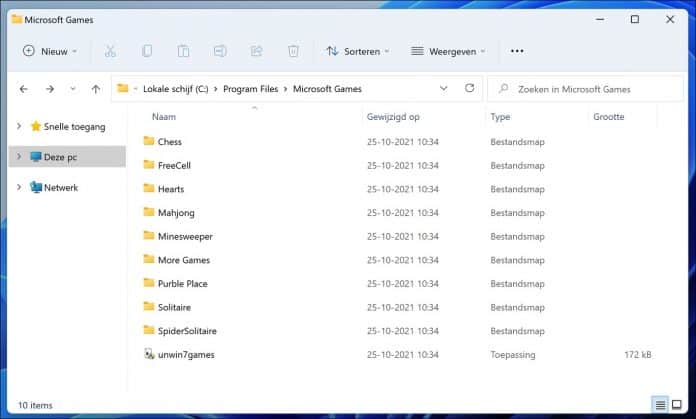 Installeer klassieke Windows 7 spelletjes in Windows 10/11