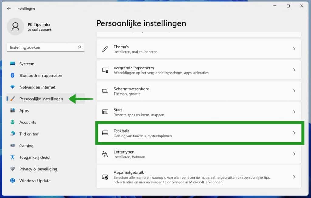 Taakbalk weergeven op alle beeldschermen in Windows 11