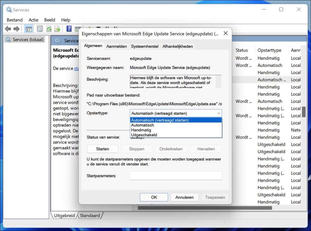 Services starten, stoppen en beheren in Windows 11 of 10