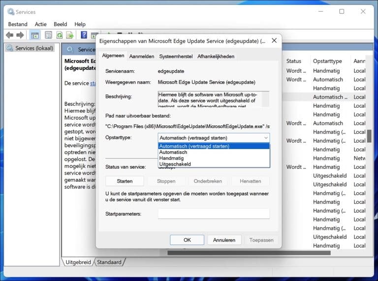 Services starten, stoppen en beheren in Windows 11 of 10