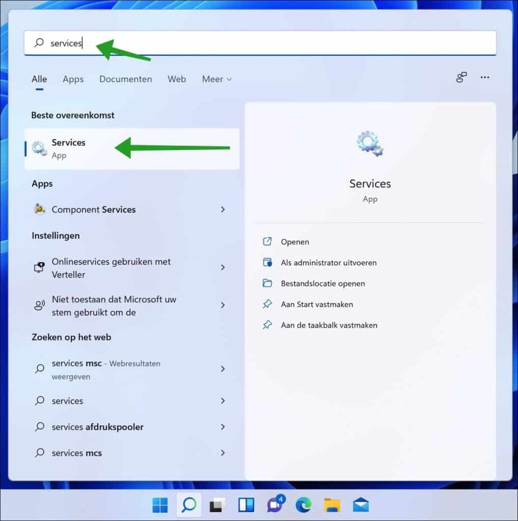 Services starten, stoppen en beheren in Windows 11 of 10