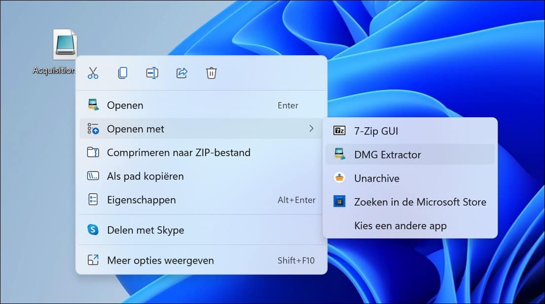 DMG naar ISO bestand converteren in Windows 11 of 10