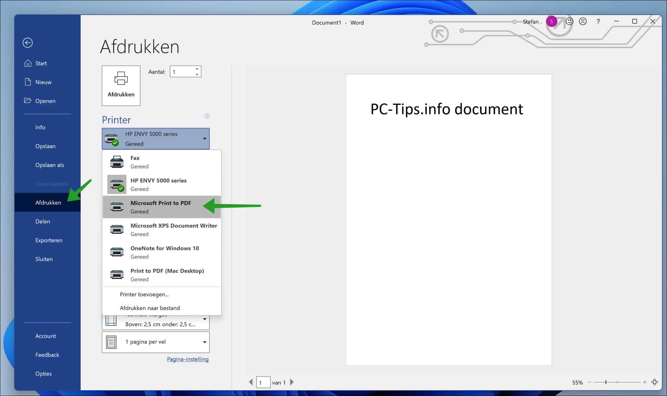 Een PDF bestand maken in Windows 11 zonder externe software