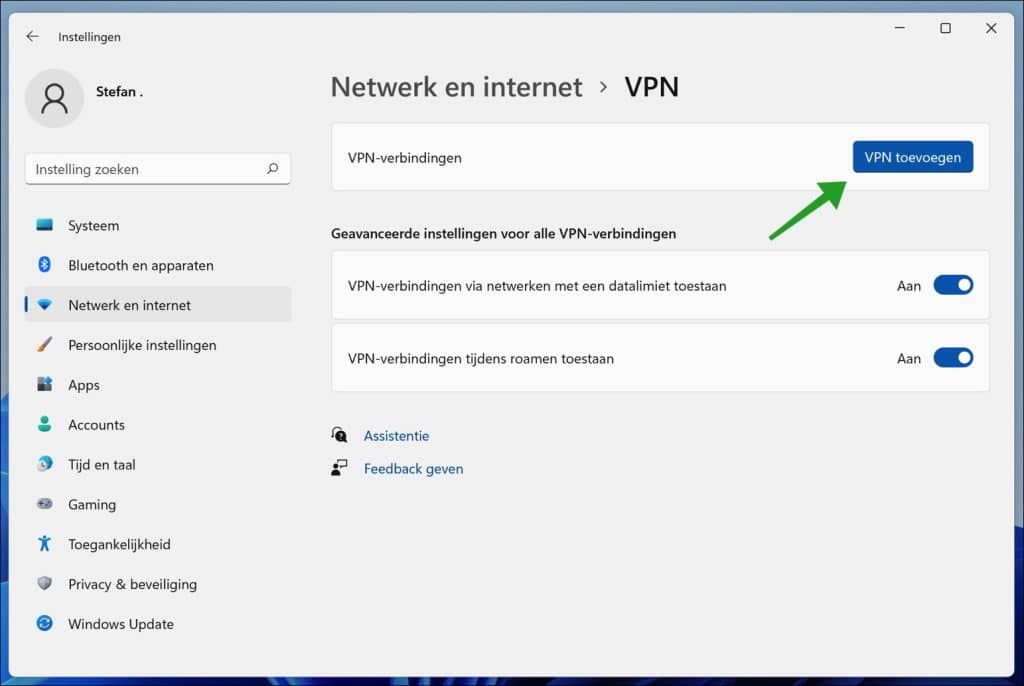 Handmatig een VPN verbinding aanmaken in Windows 11