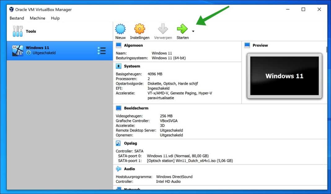 Windows 11 installeren in VirtualBox virtuele machine (VM)