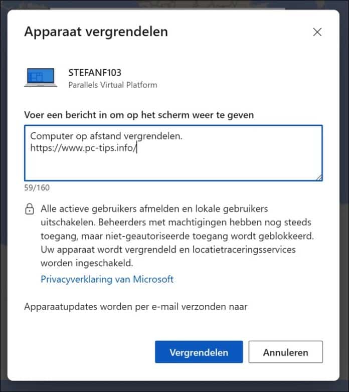 Windows 11 of Windows 10 computer op afstand vergrendelen