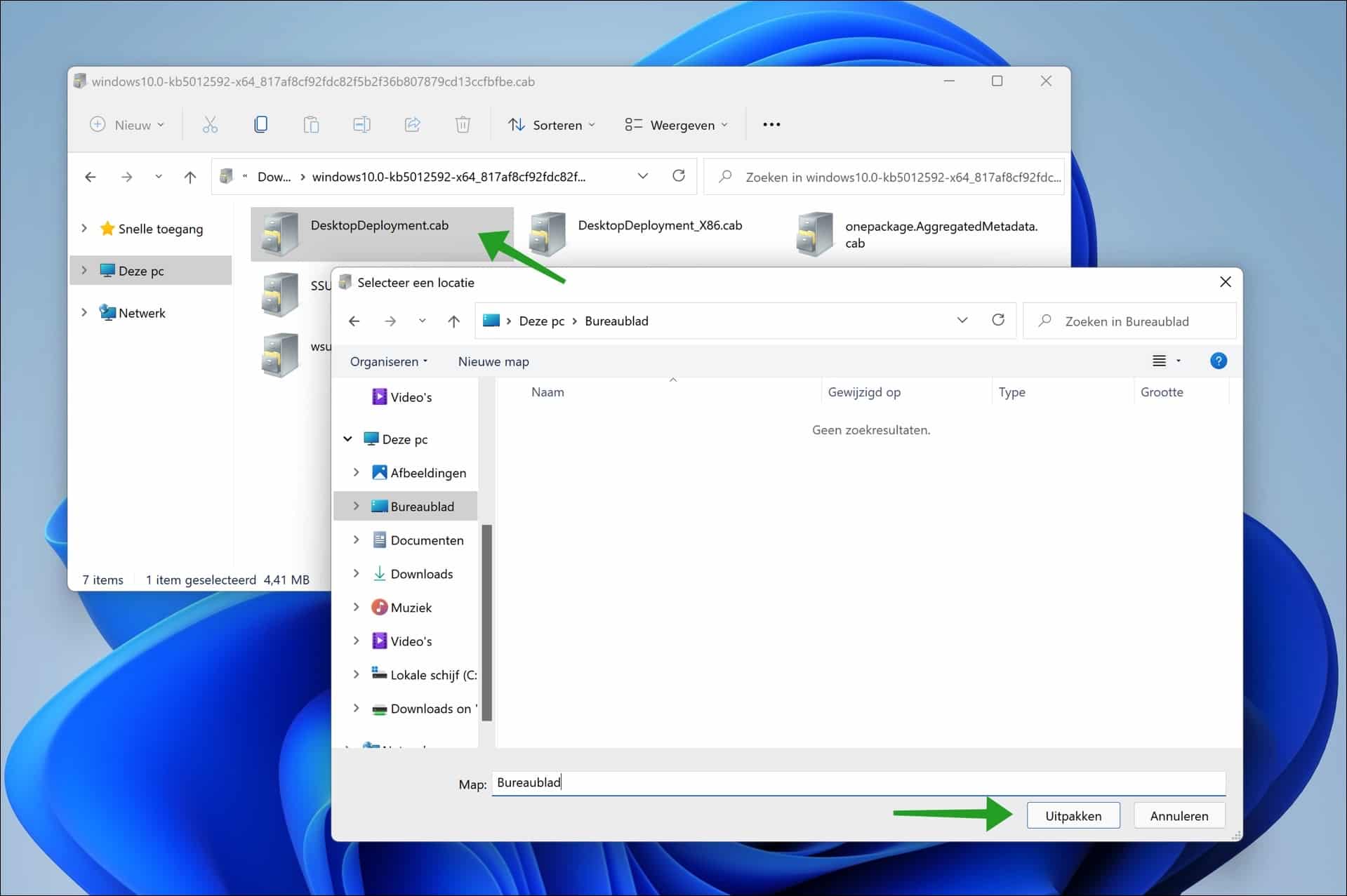 CAB bestand installeren in Windows 11 of Windows 10