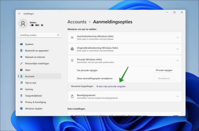 Pincode vergeten in Windows 11? Pincode resetten!