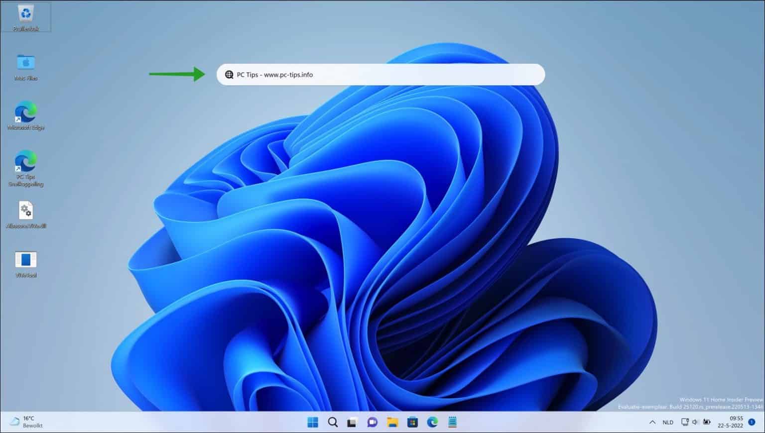 Zoekbalk op het Windows 11 bureaublad in- of uitschakelen