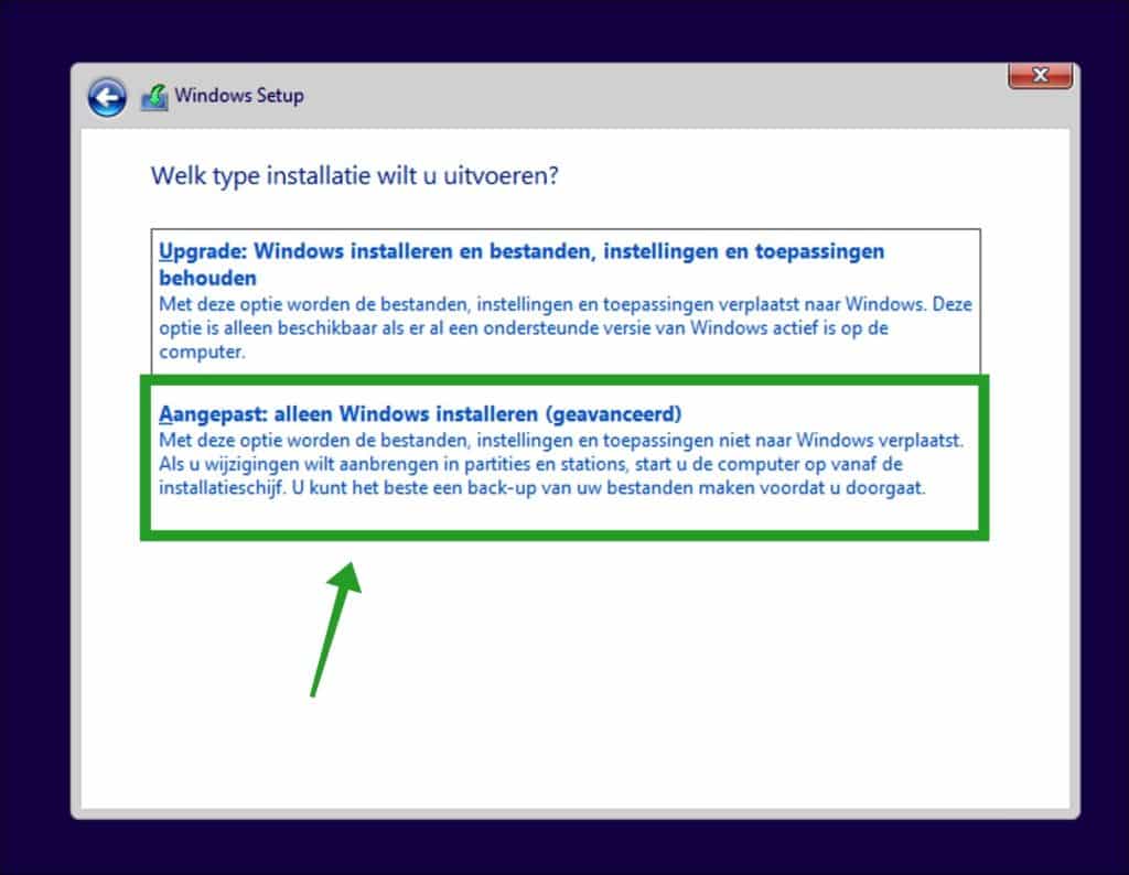 Schone installatie Windows 11 uitvoeren