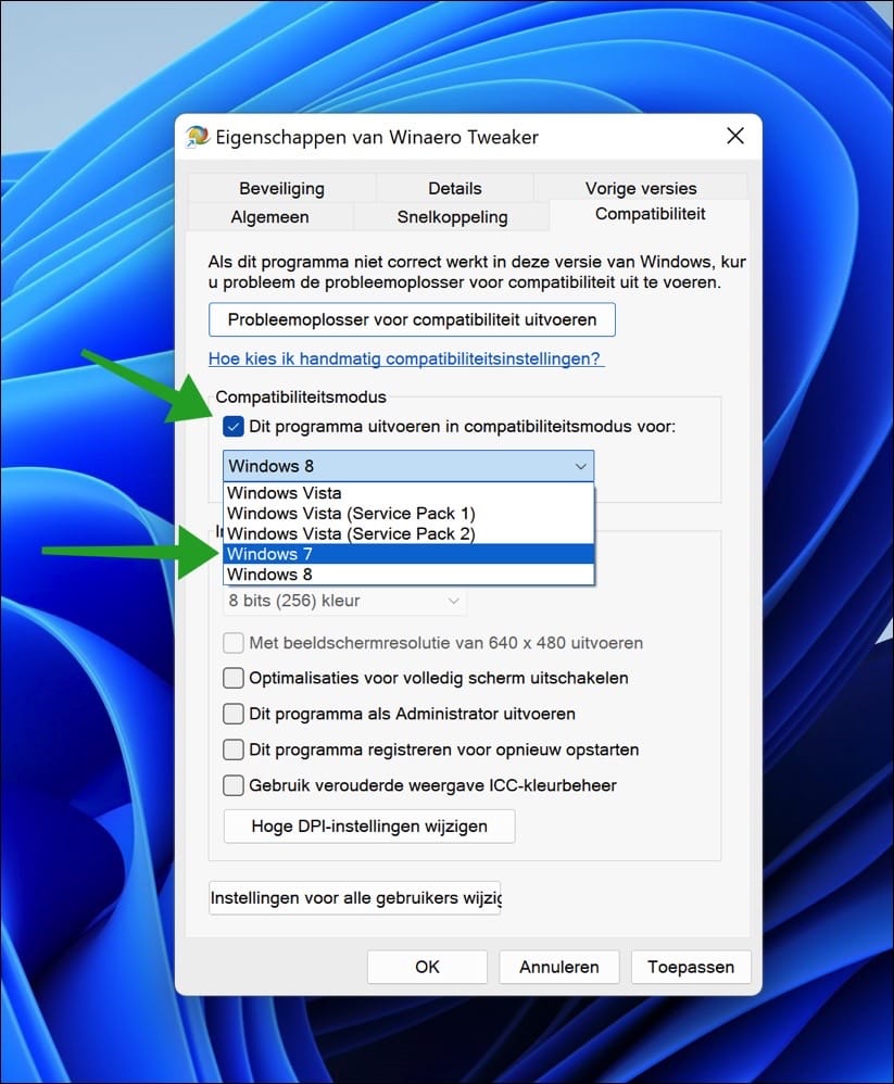 Oude programma's uitvoeren in Windows 10 of Windows 11