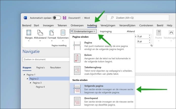 Paginanummering starten vanaf specifieke pagina in Word