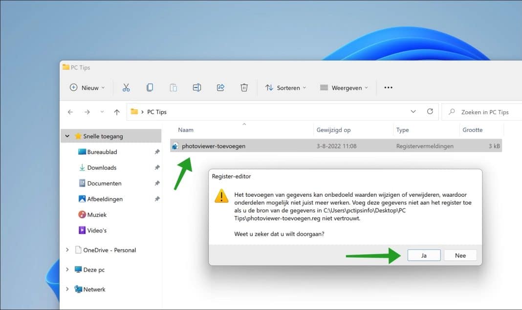 Windows Photo Viewer toevoegen in Windows 10 of Windows 11