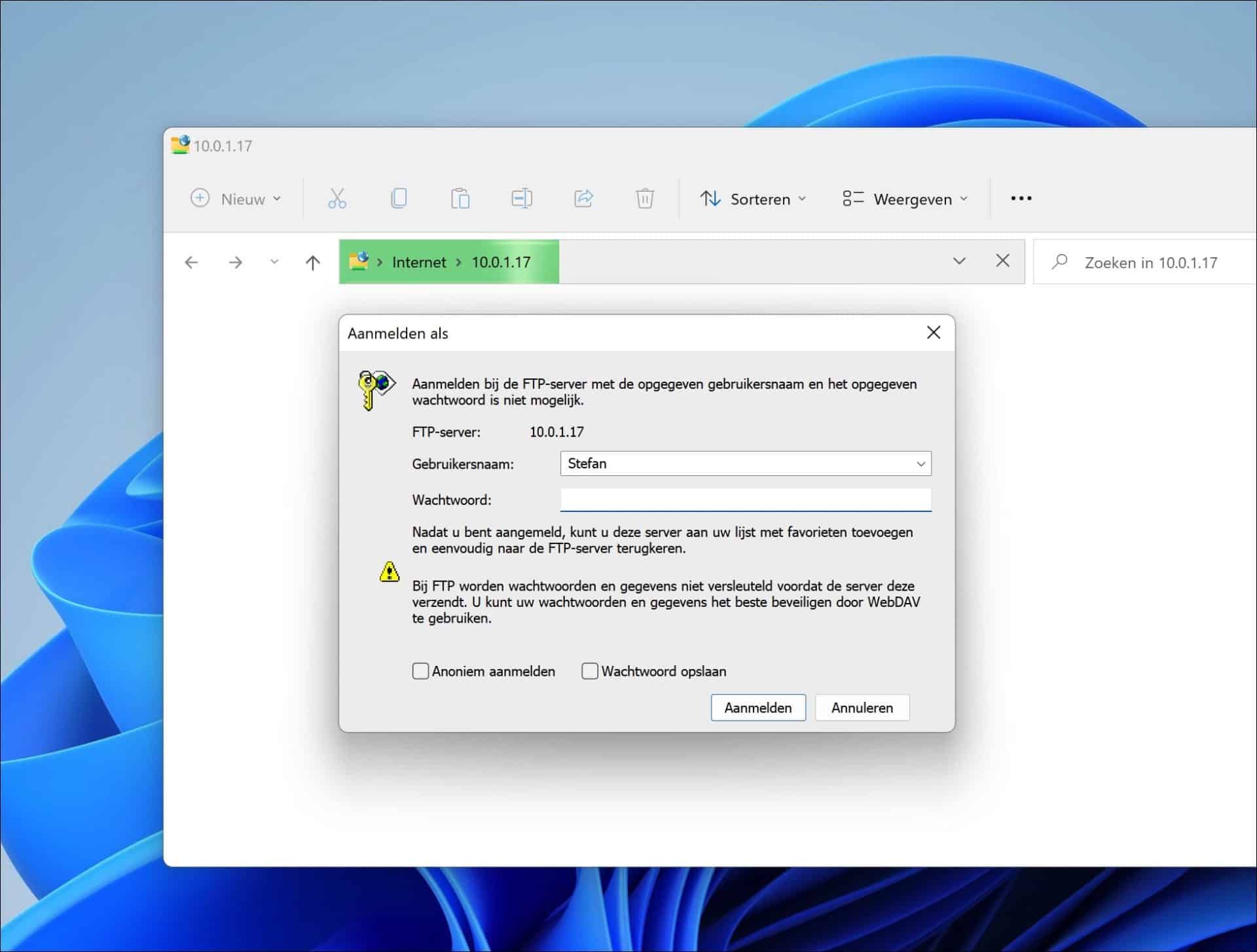 Een FTP netwerkstation aanmaken in Windows 11