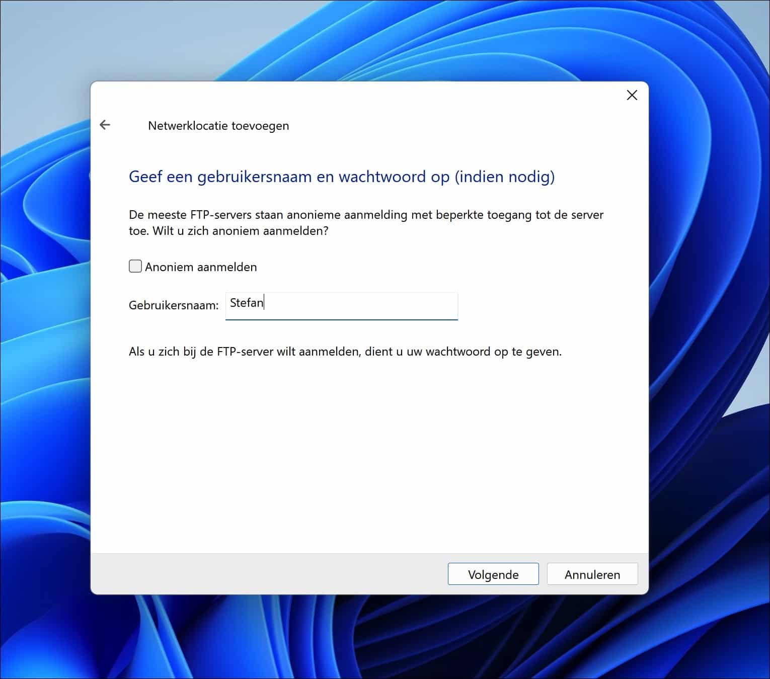 Een FTP netwerkstation aanmaken in Windows 11