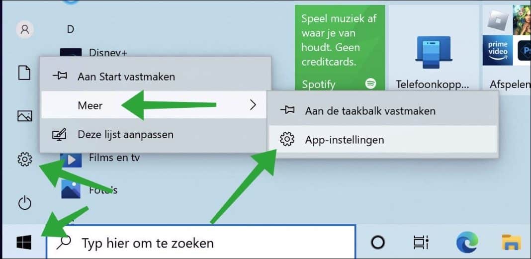 De Instellingen app resetten in Windows 11 of Windows 10