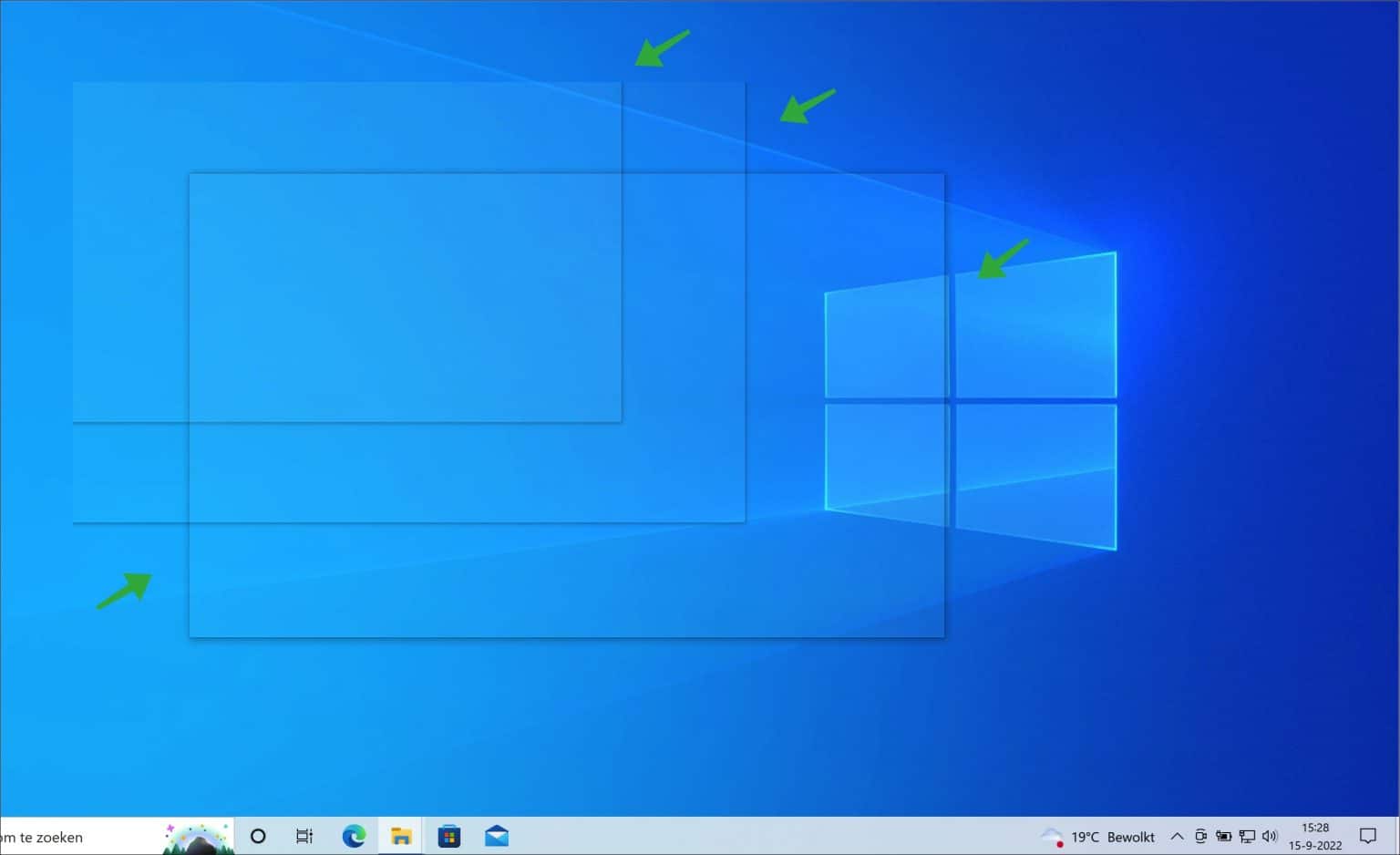Bureaublad kort weergeven inschakelen in Windows 10