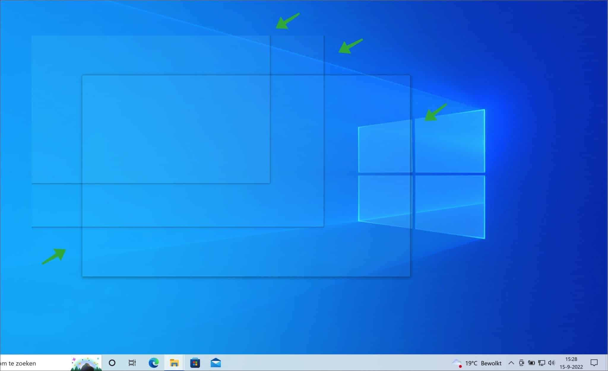 Bureaublad kort weergeven inschakelen in Windows 10