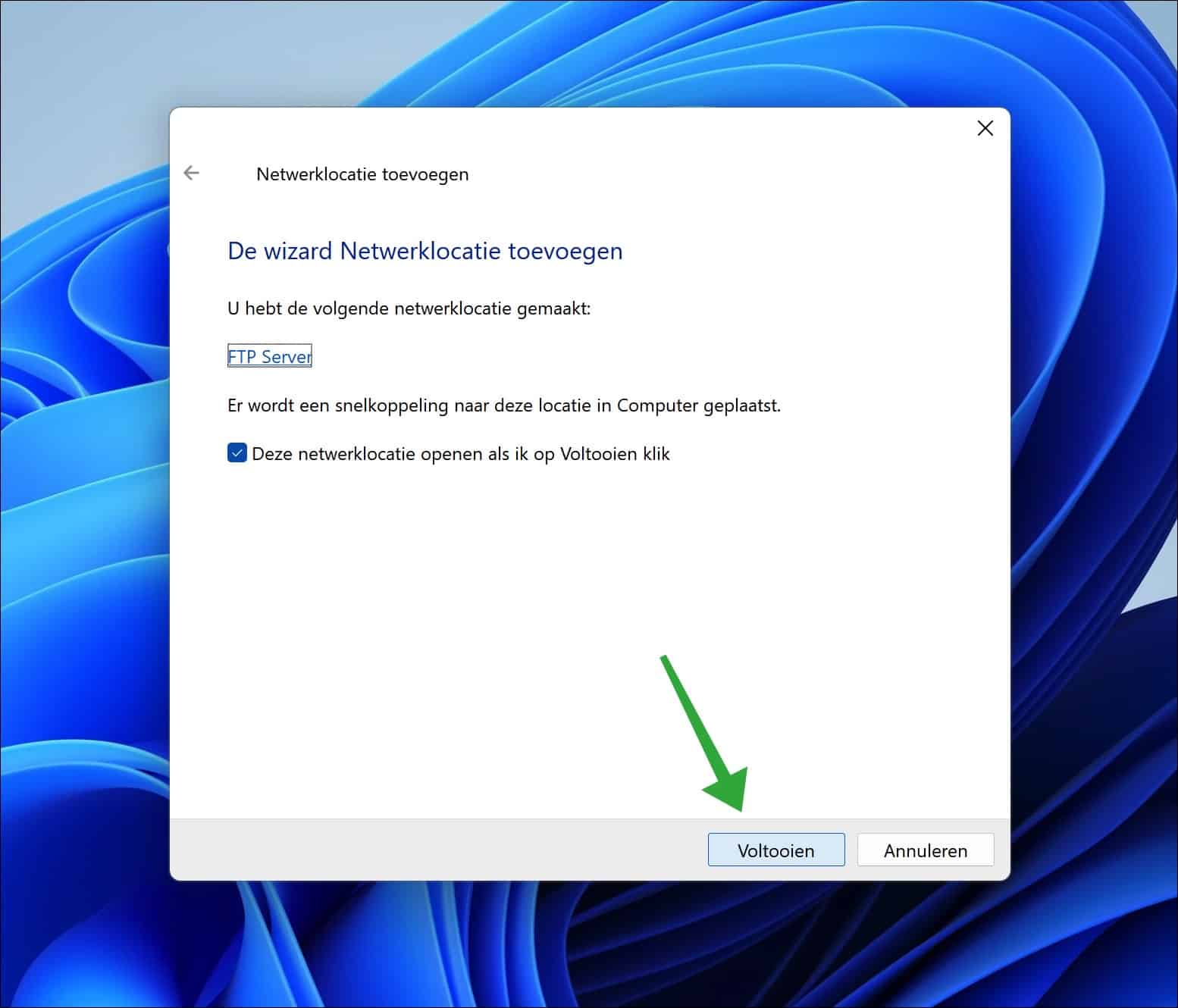 Een FTP netwerkstation aanmaken in Windows 11