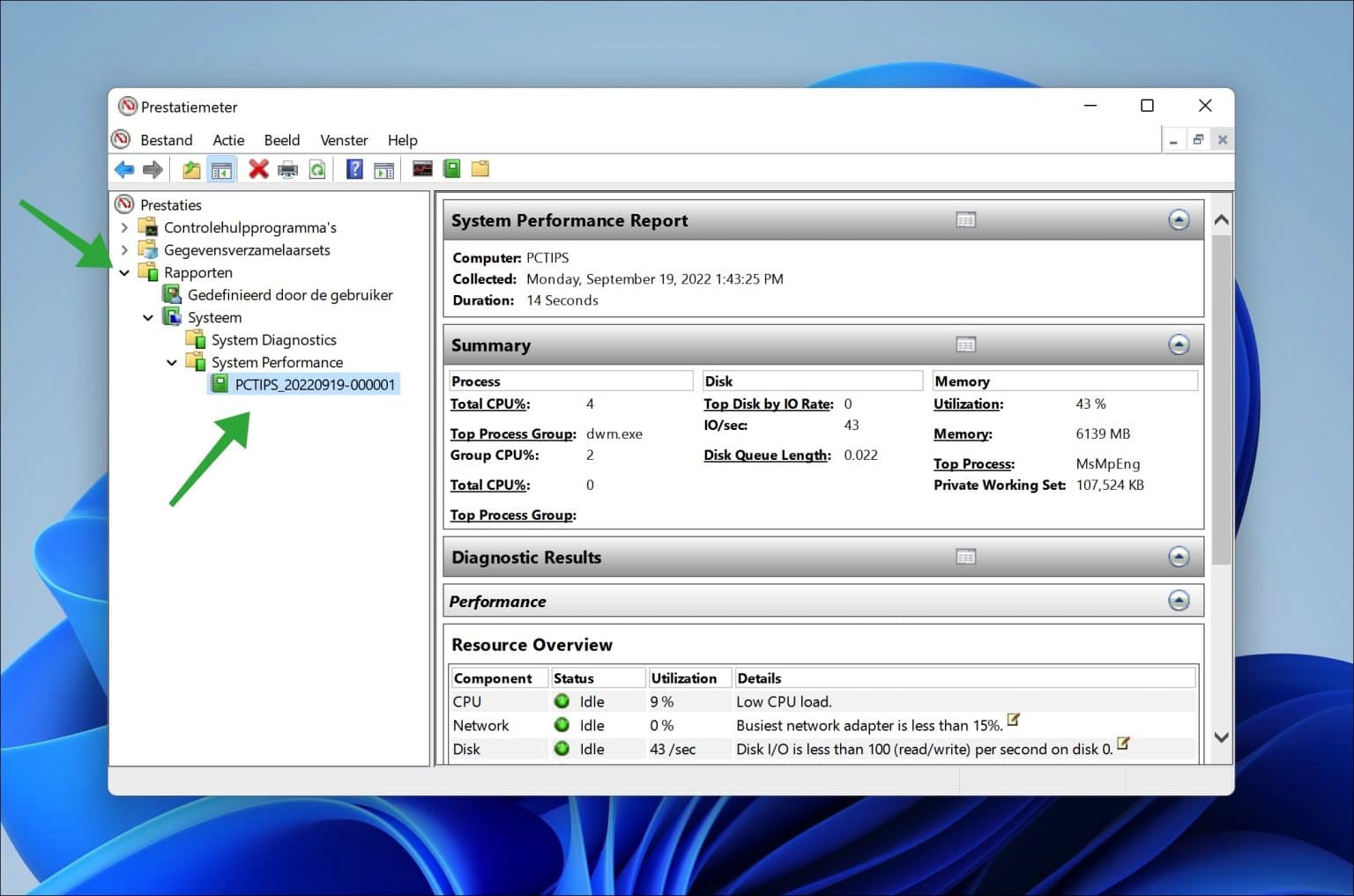 De Prestatiemeter of Perfmon gebruiken in Windows 11