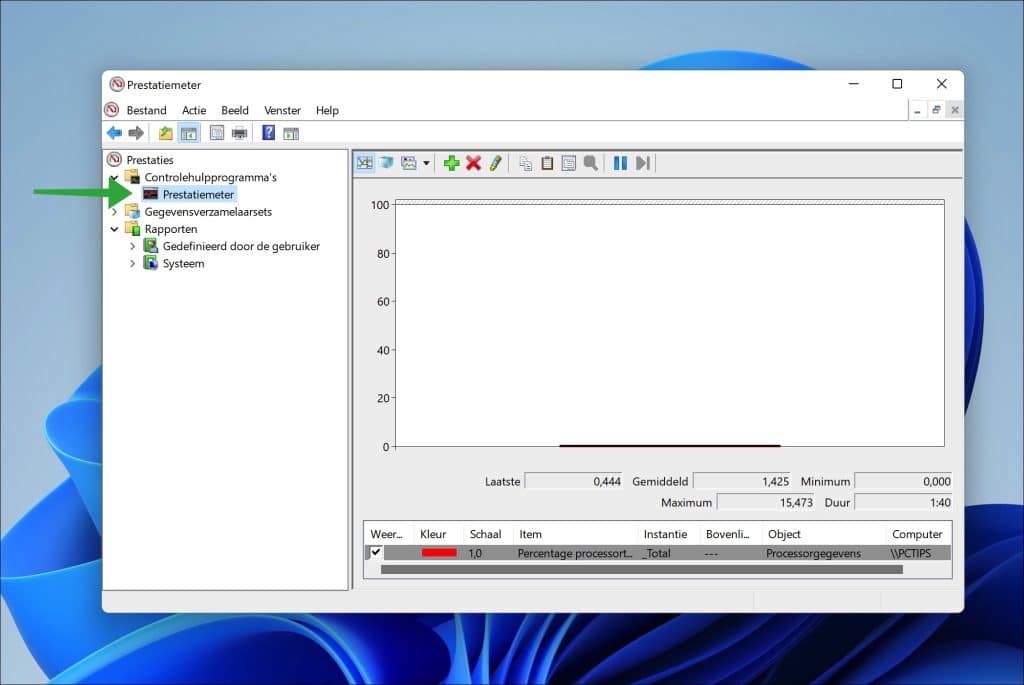 De Prestatiemeter of Perfmon gebruiken in Windows 11