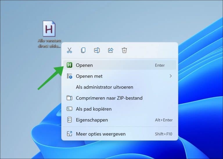 Alle geopende vensters tegelijk sluiten in Windows 11 of 10