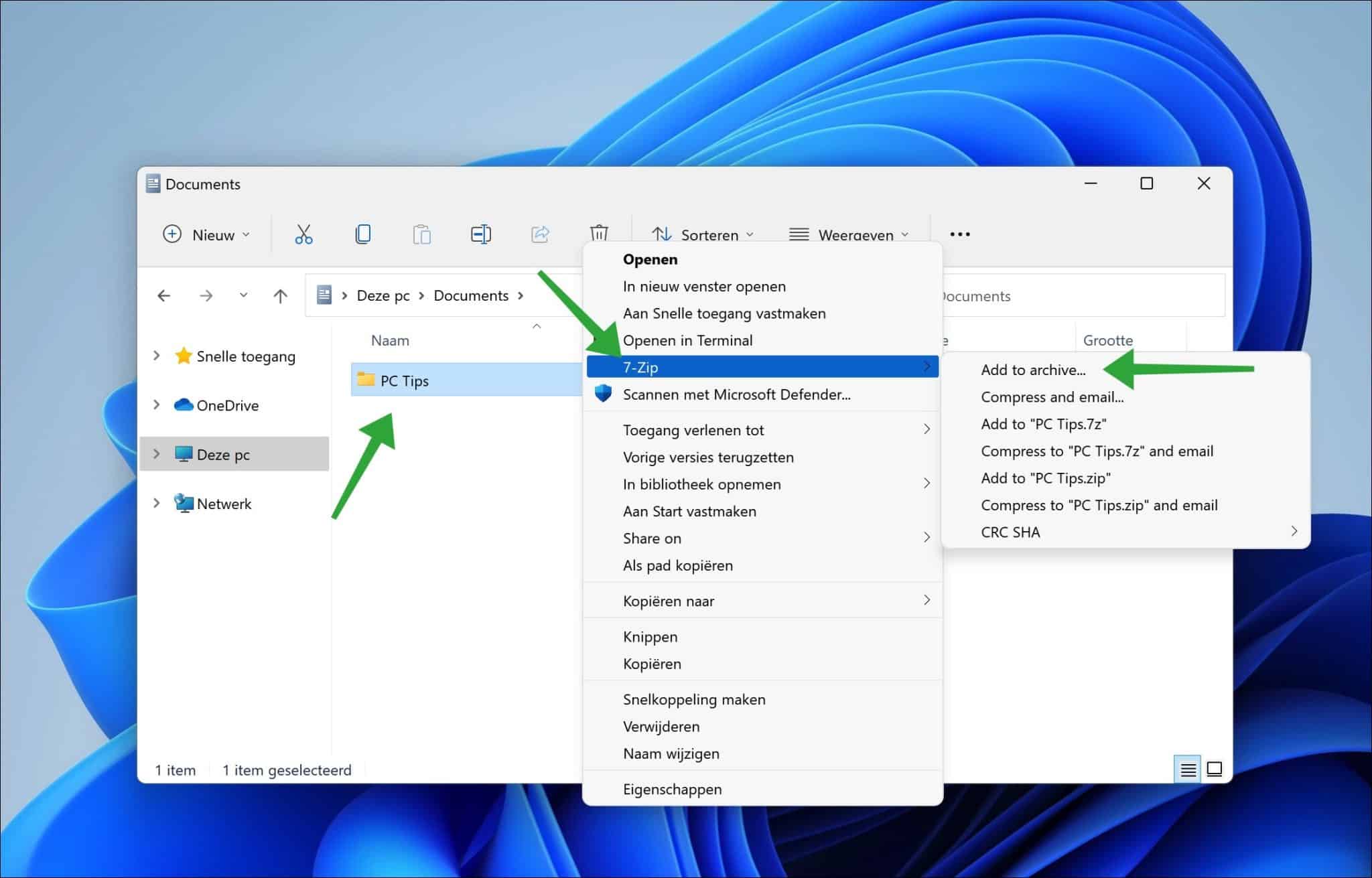 Wachtwoord toevoegen aan ZIP bestand in Windows 11 of 10