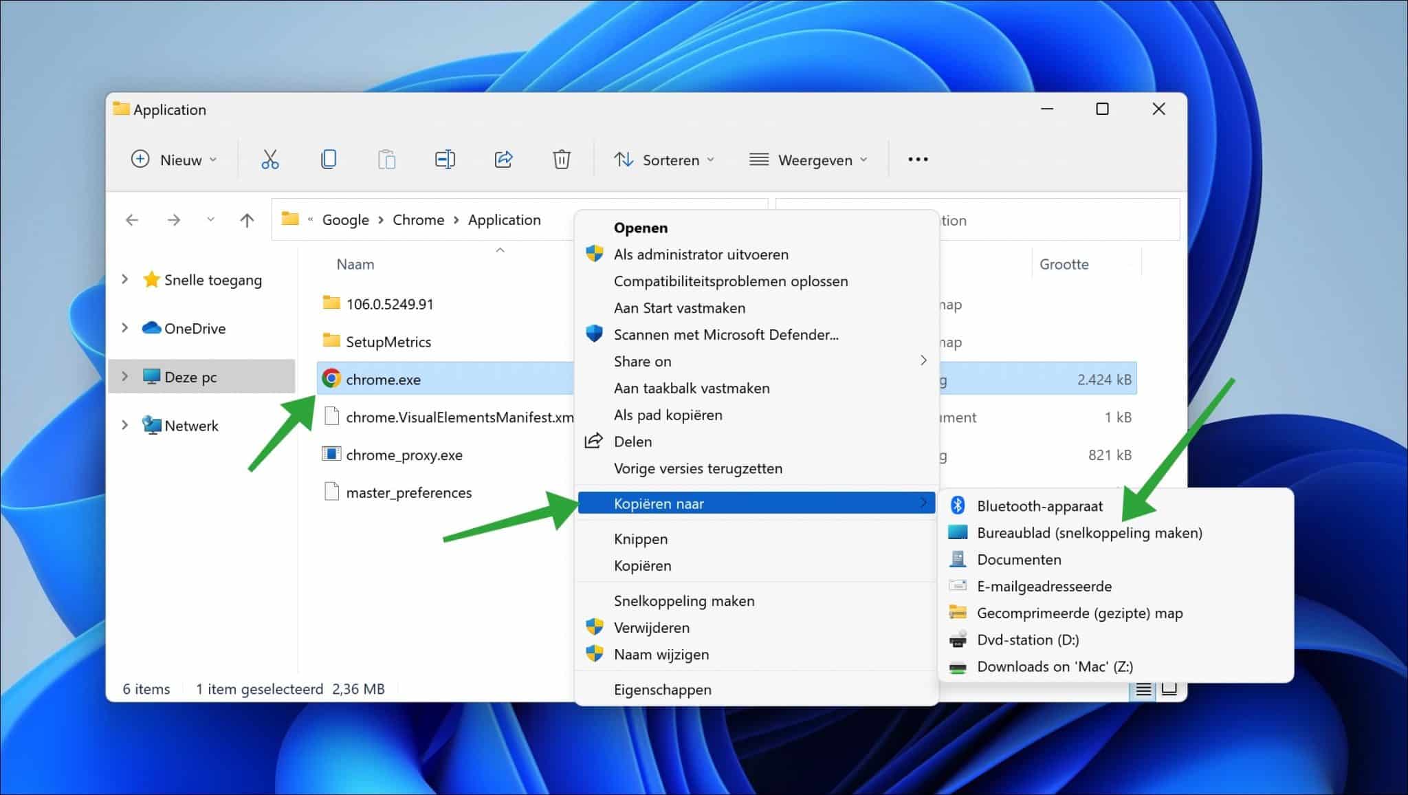 Google Chrome snelkoppeling op het bureaublad plaatsen
