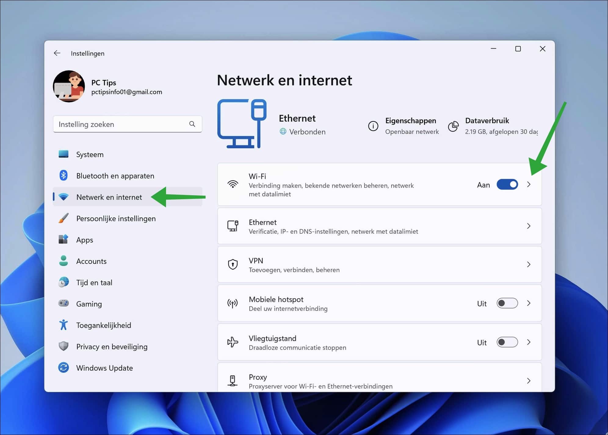 Verbinden met verborgen wifi netwerk in Windows 11