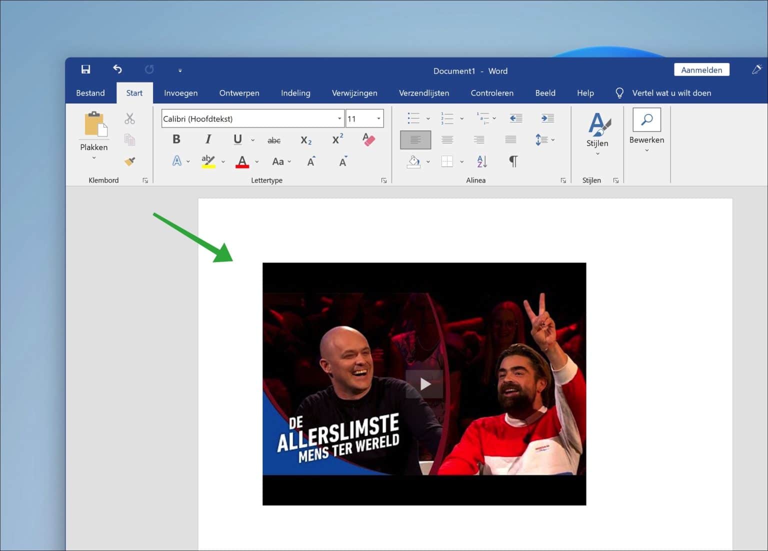 YouTube video invoegen in een Microsoft Word-document