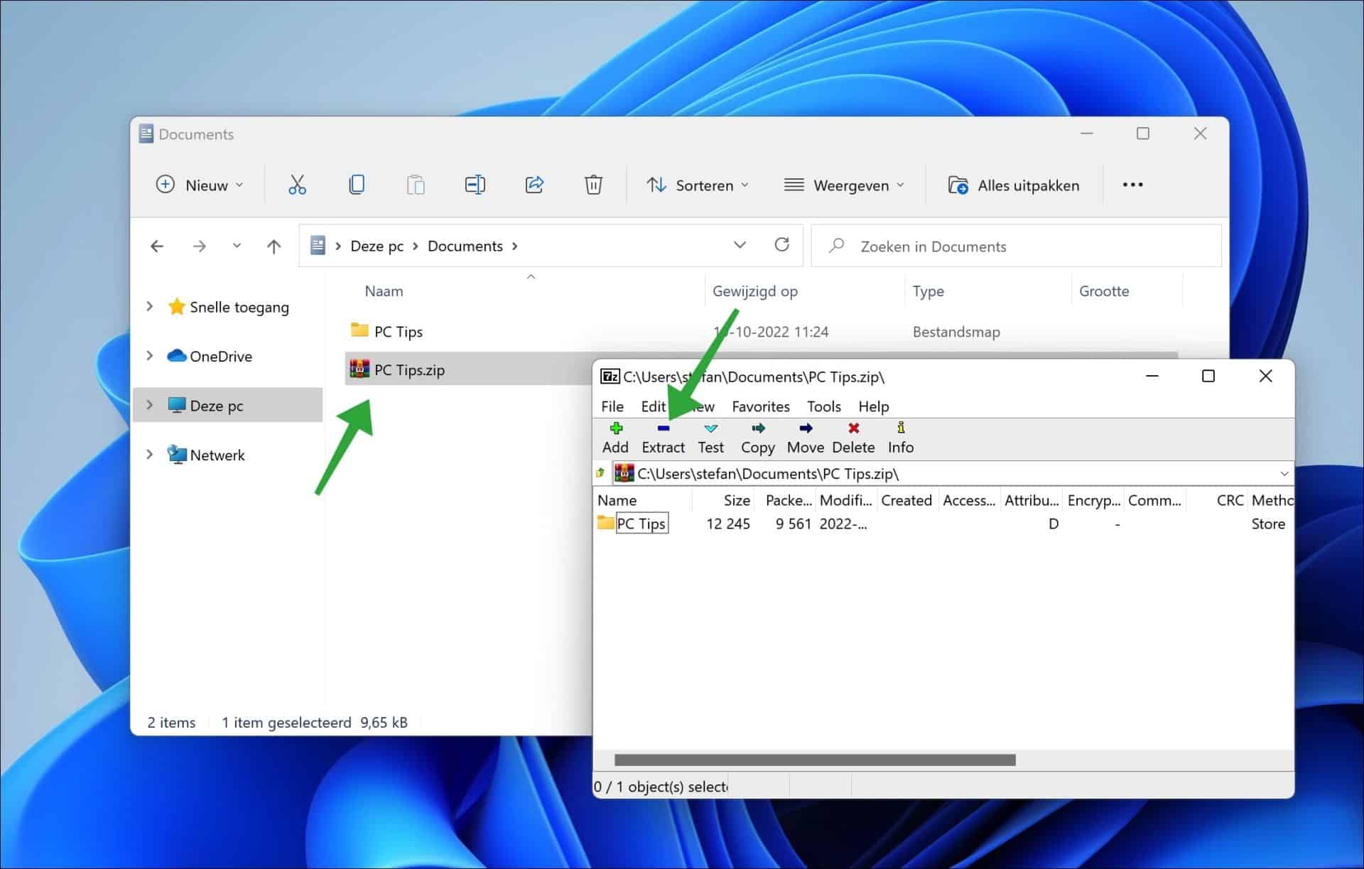 Wachtwoord toevoegen aan ZIP bestand in Windows 11 of 10