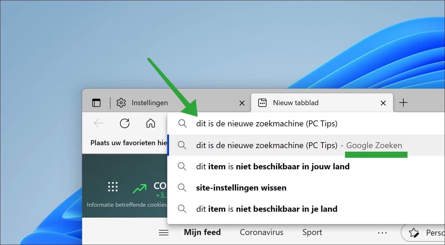 Bing verwijderen uit de Microsoft Edge browser (Gids!)