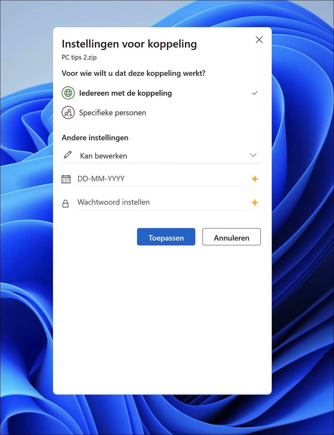 Lokale bestanden delen via OneDrive in Windows 11