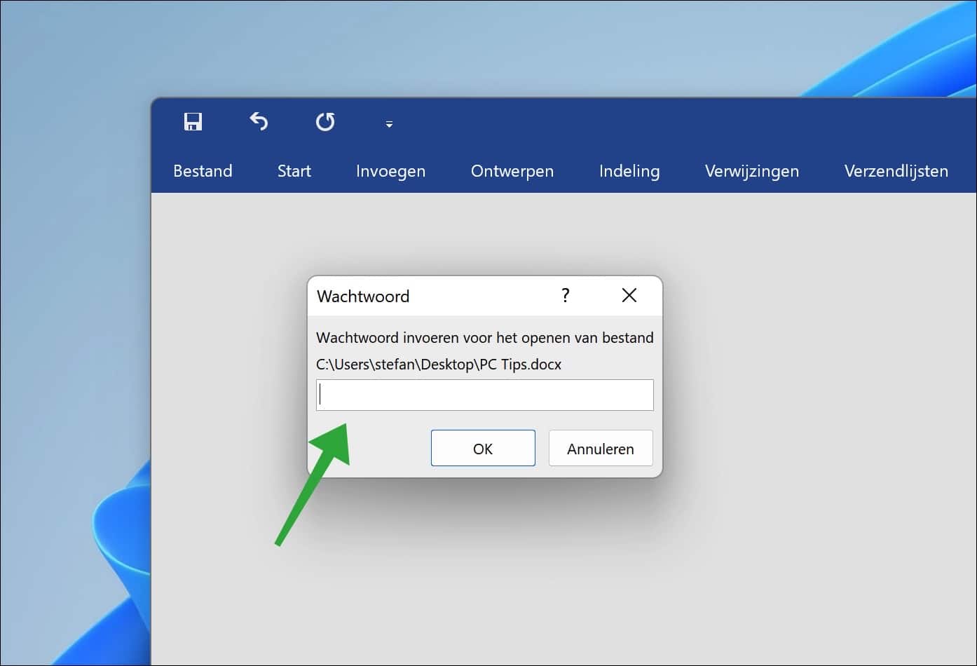 Wachtwoord toevoegen aan Word-document via Windows of Mac